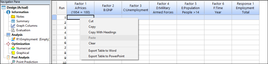 Stat-Ease » v12 » Tutorials » Historical Data